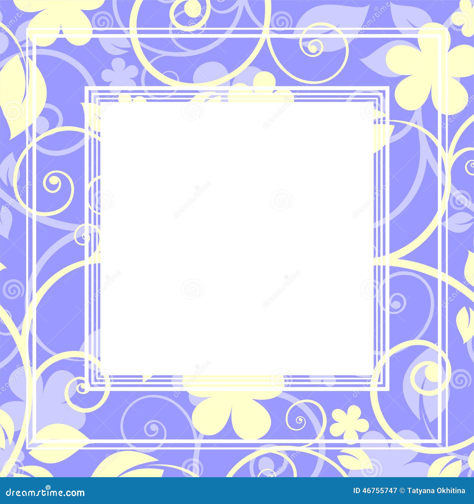 Blue floral frame stock illustration. Illustration of blue - 46755747