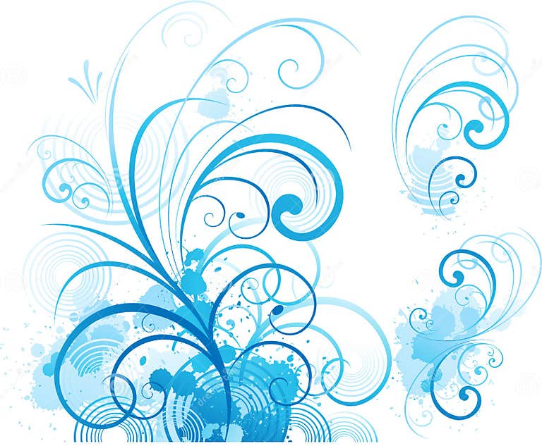 Blue floral ornament stock vector. Illustration of botanical - 14486409