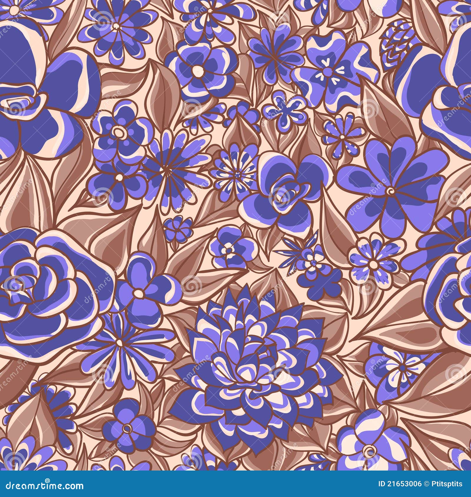 Blue Floral Pattern stock vector. Illustration of background - 21653006