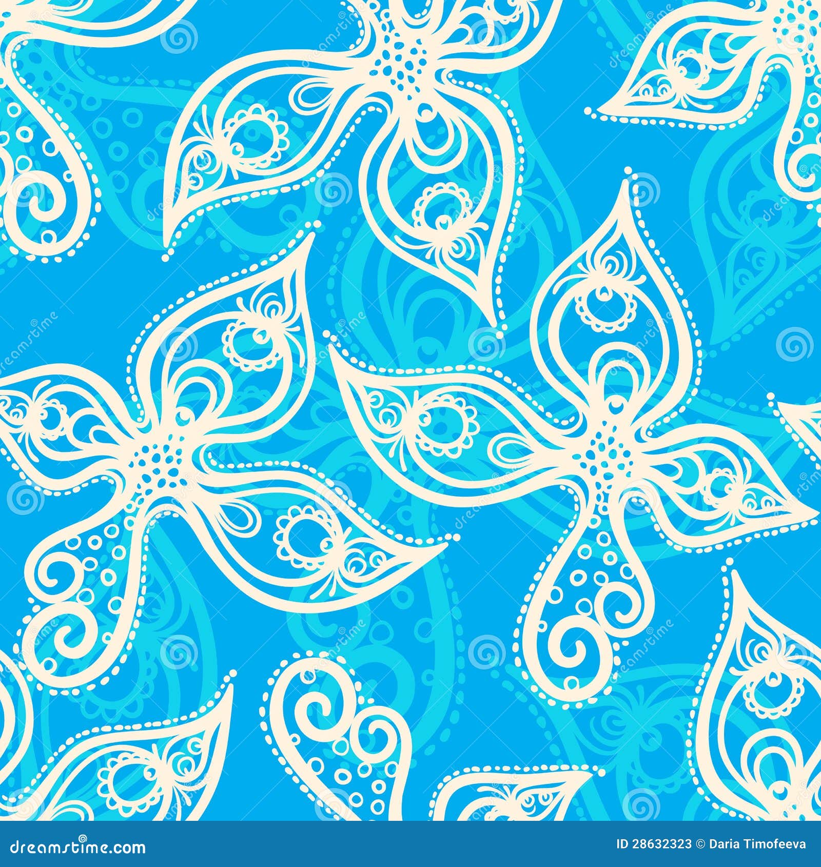 Blue floral pattern stock vector. Illustration of illustrations - 28632323