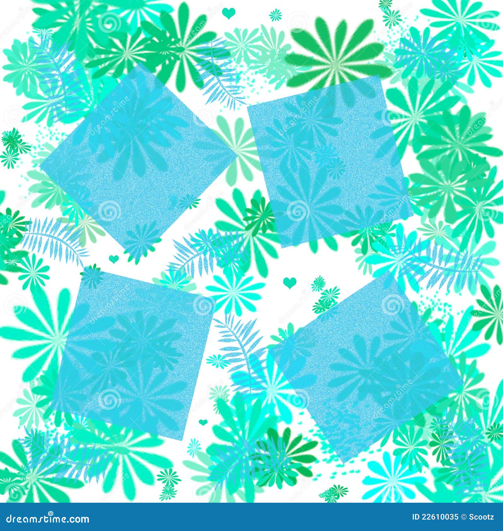 Blue floral scrapbook page stock illustration. Illustration of feminine ...