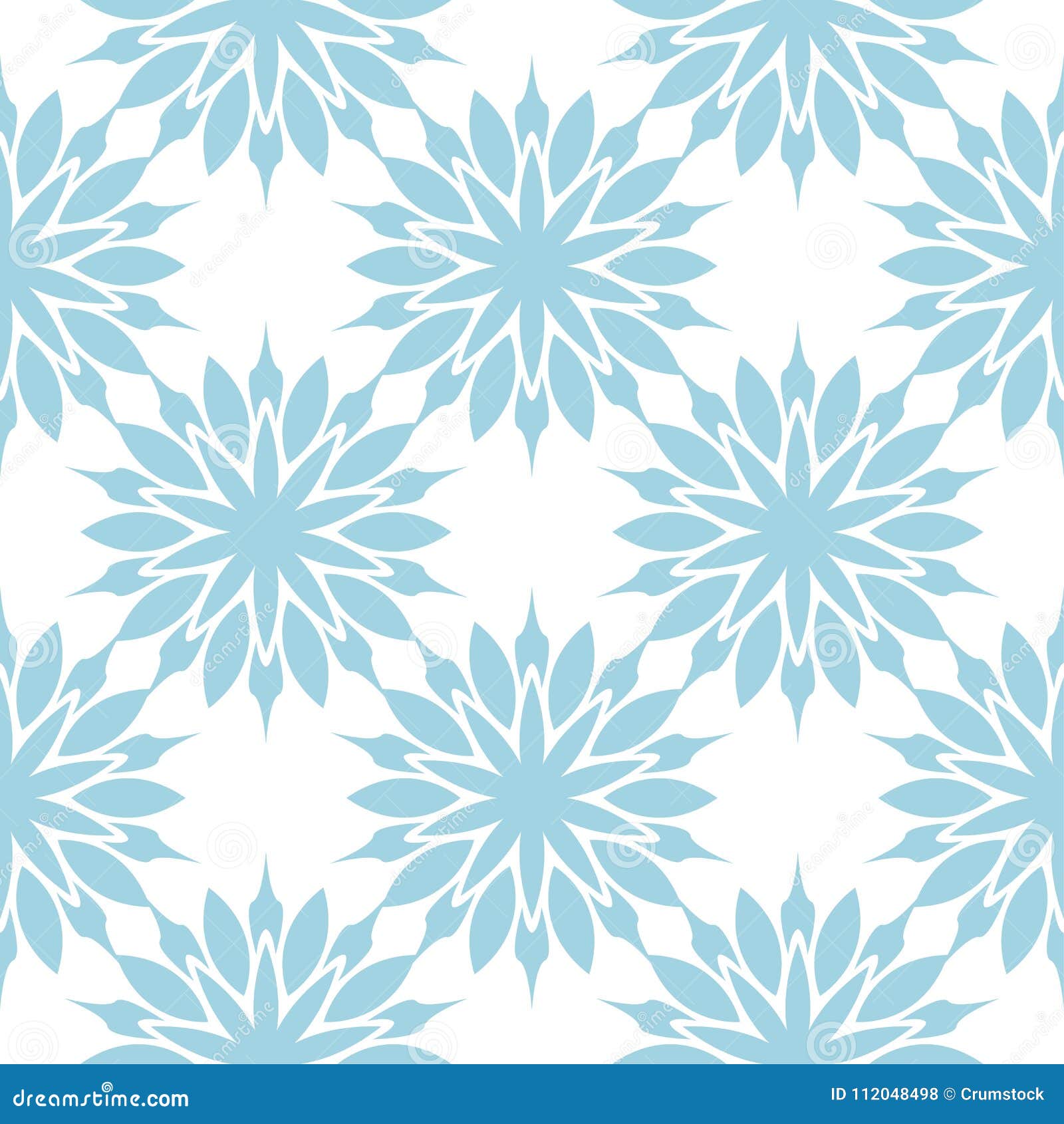 Blue Floral Seamless Pattern on White Background Stock Vector ...