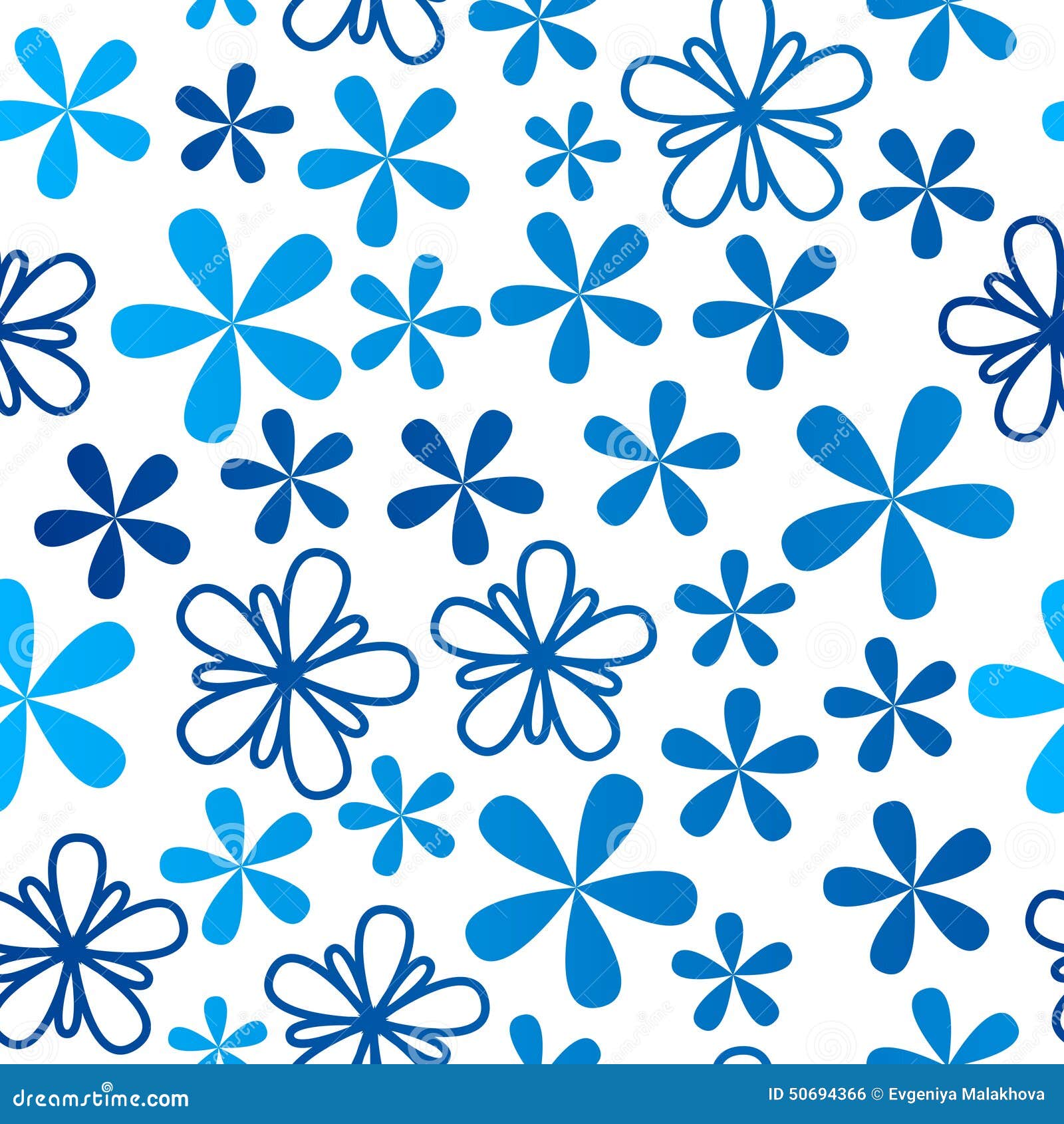 Blue Floral Seamless Pattern Stock Vector - Illustration of decorative ...