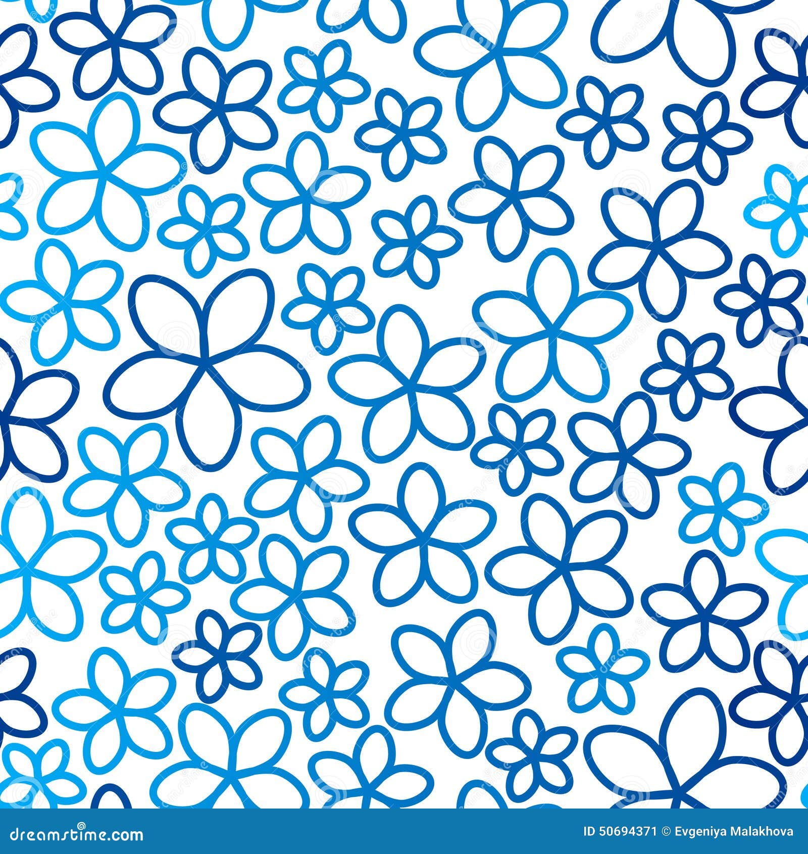 Blue Floral Seamless Pattern Stock Vector - Illustration of flower ...