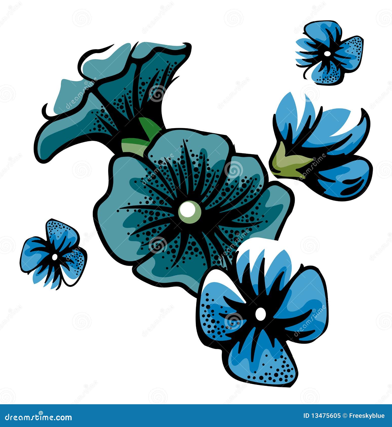 Blue flower stock illustration. Illustration of natural - 13475605