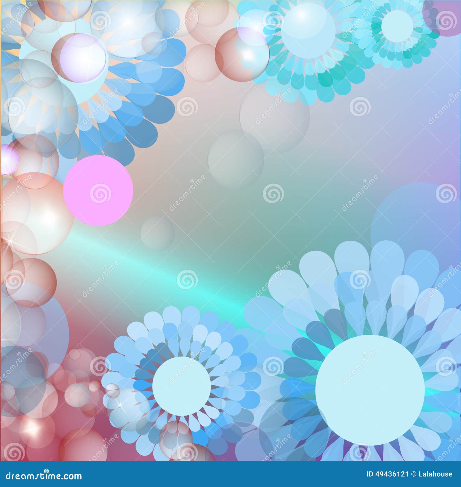 Blue Flower Background Cartoon Vector | CartoonDealer.com #49436121