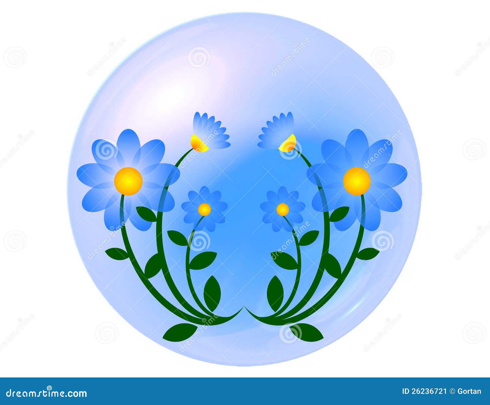 Blue flower ball stock illustration. Illustration of nature - 26236721