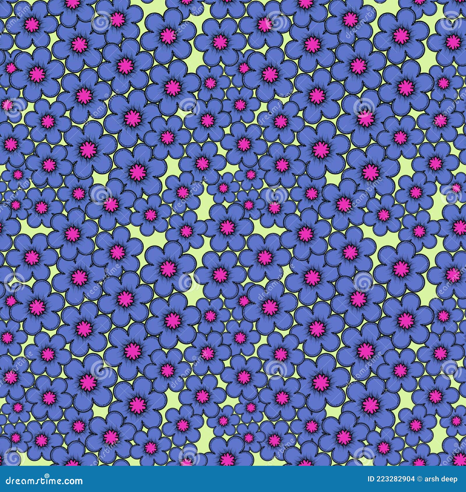 Blue Flower Bunch Pattern Illustration Stock Illustration ...