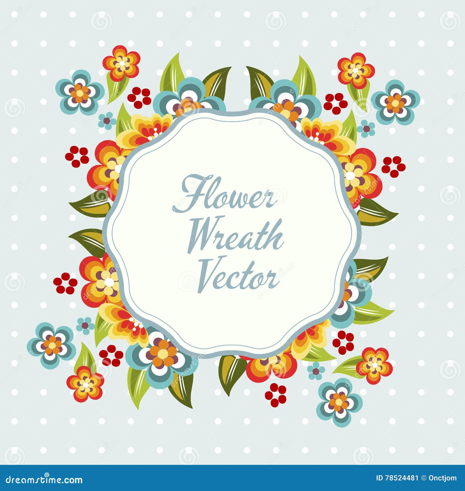 Blue flower card stock vector. Illustration of floral - 78524481