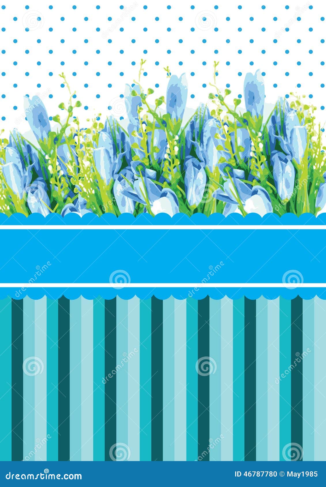 Blue Flower Card for Invitation Illustration Stock Illustration ...