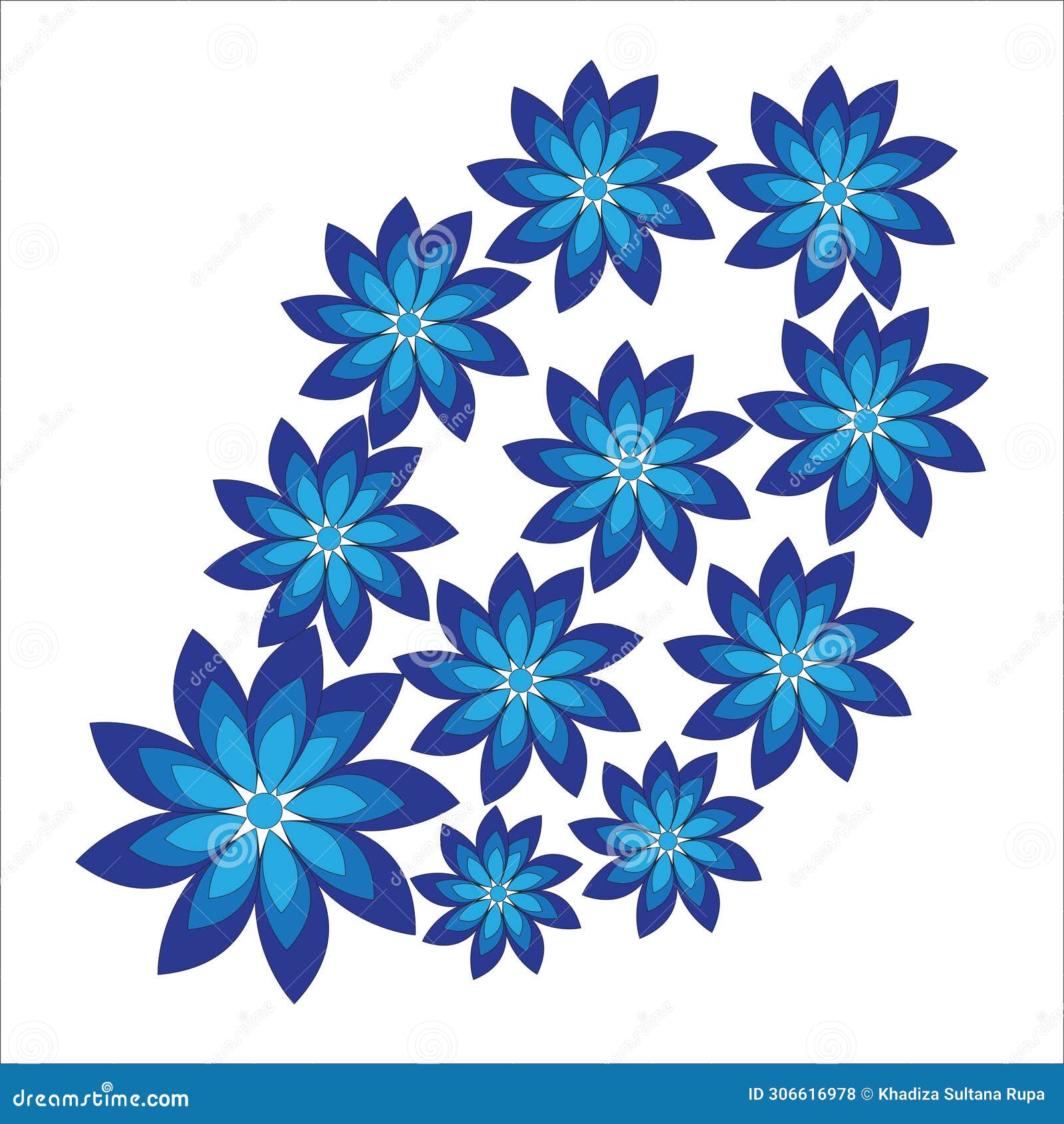 Blue flower design stock illustration. Illustration of congratulation ...