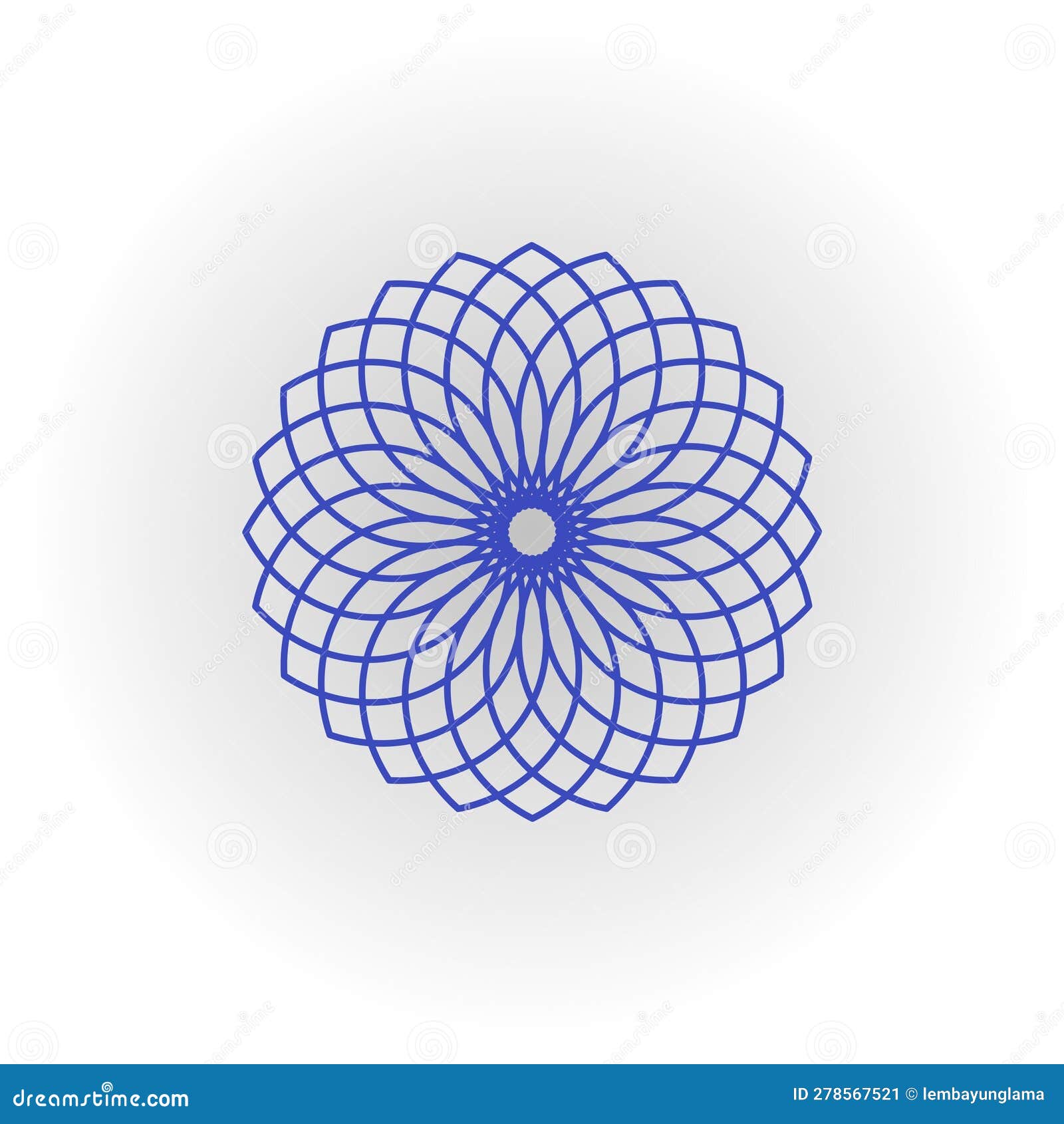Blue Flower Frame Line Flat Design Stock Vector - Illustration of ...