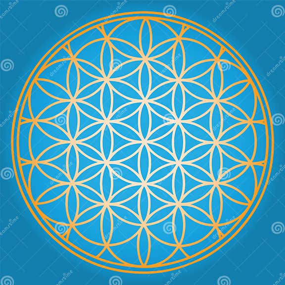 Blue Flower of life stock vector. Illustration of heart - 27723054