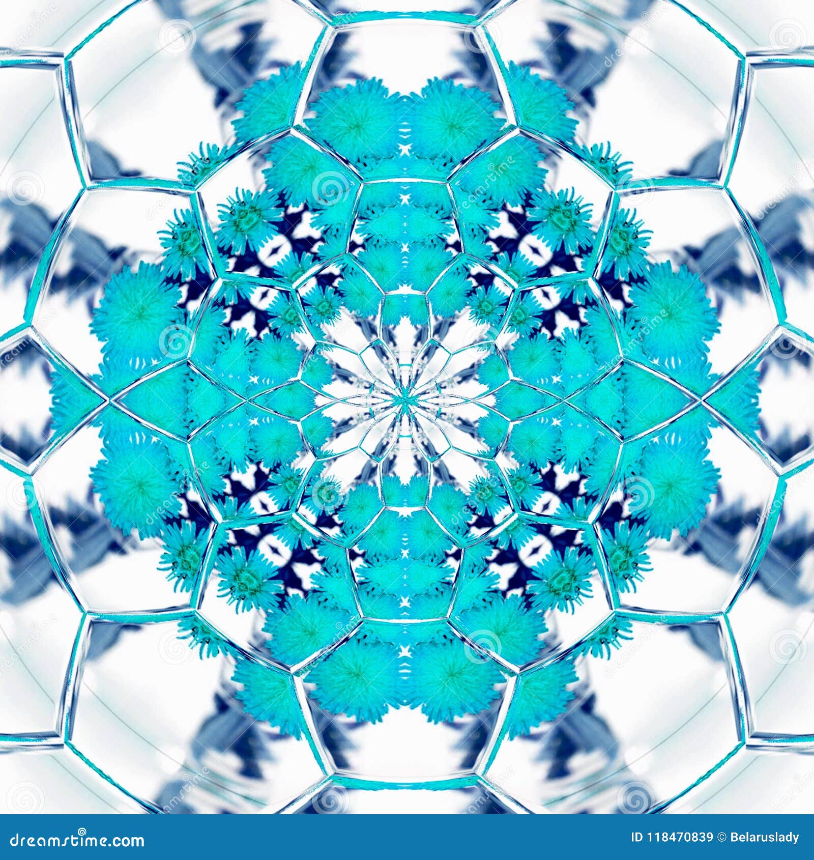 Blue Flower of Life on White Background Stock Image - Image of blossom ...