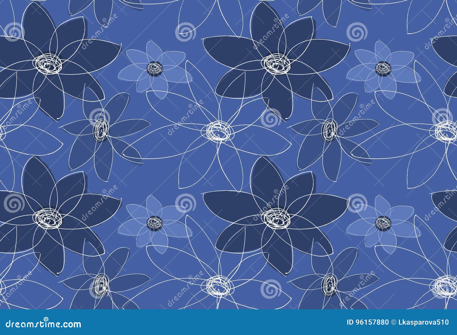 Blue flower pattern stock illustration. Illustration of abstract - 96157880
