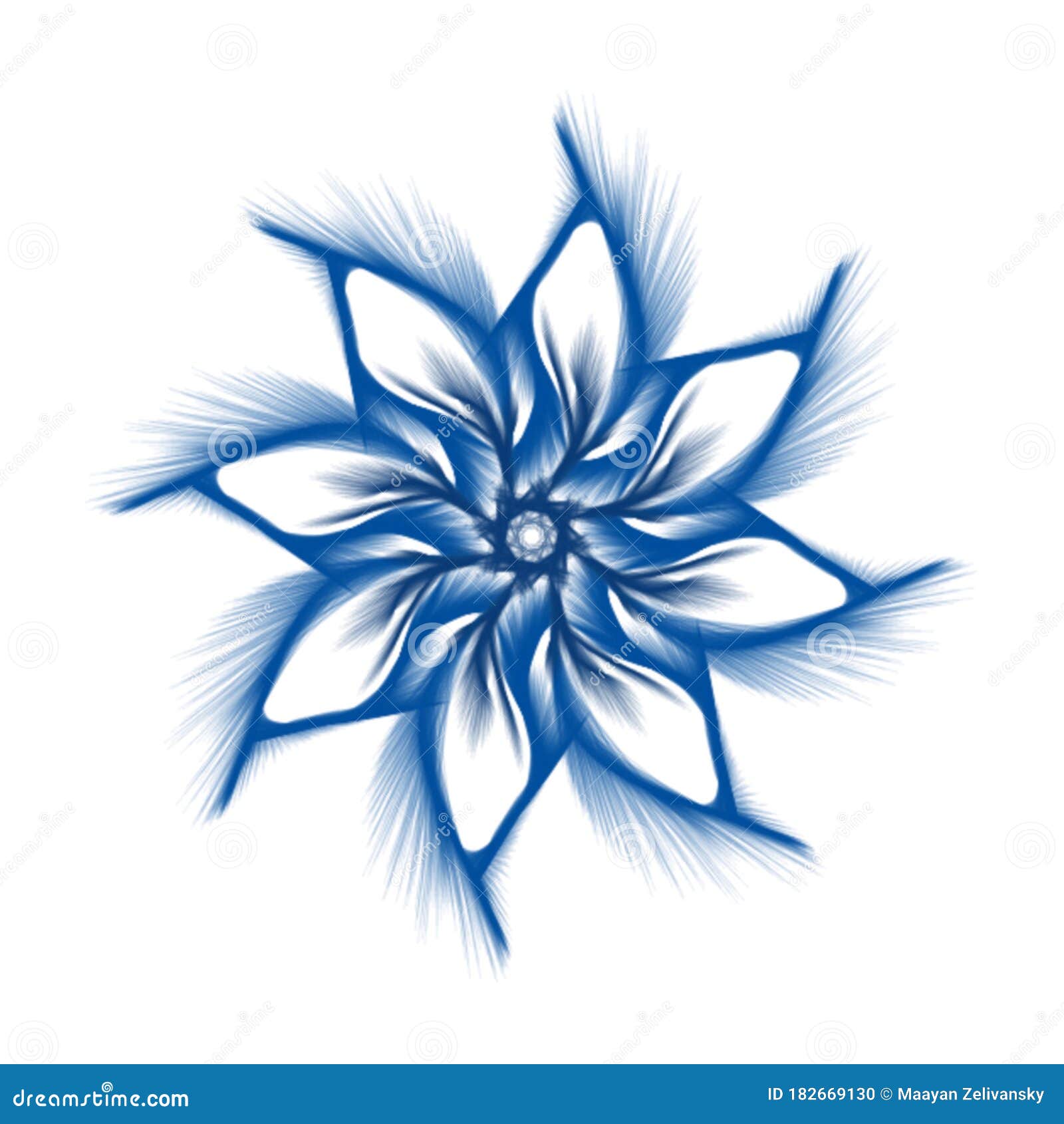 Blue Flower Shape Geometric Abstract Illustration Stock Photo - Image ...