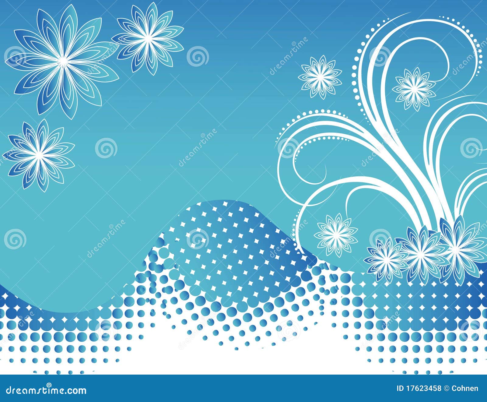 Blue Flower Spring Illustration Landsca Picture. Image: 17623458