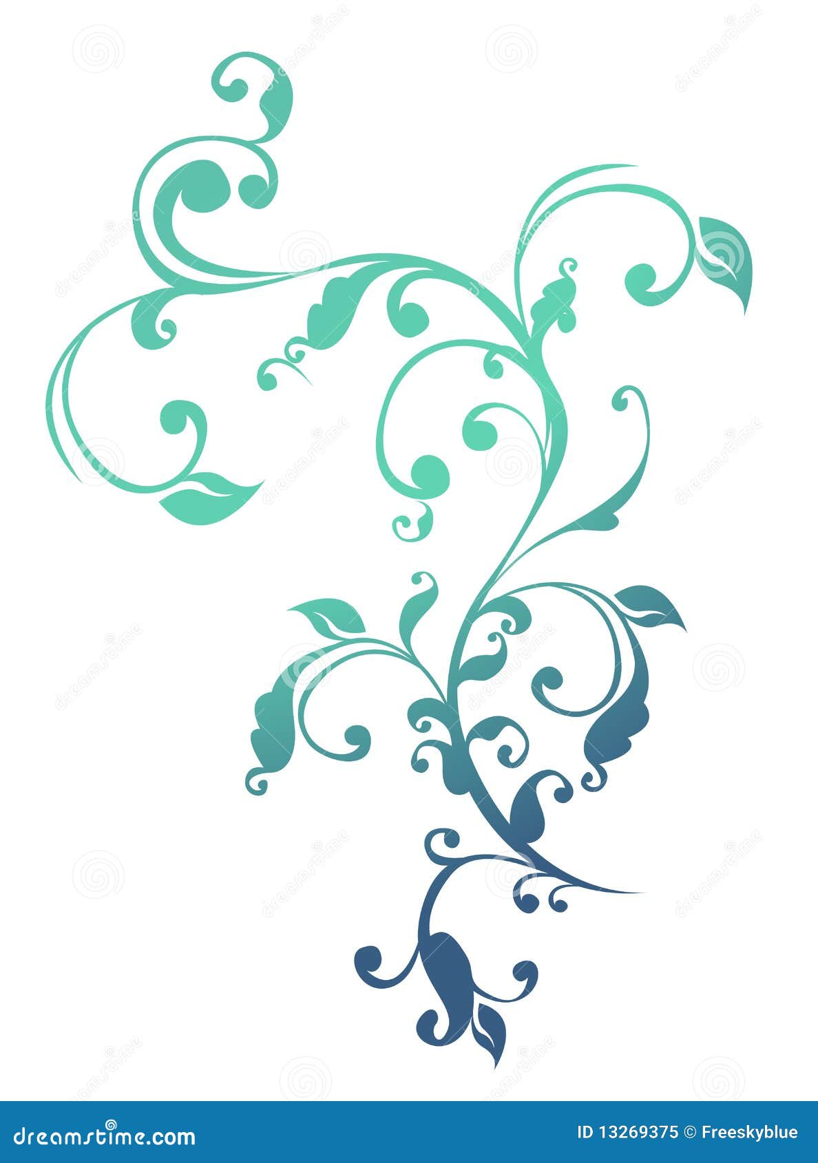 Blue Flower Vines Pattern Stock Illustrations – 328 Blue Flower Vines ...
