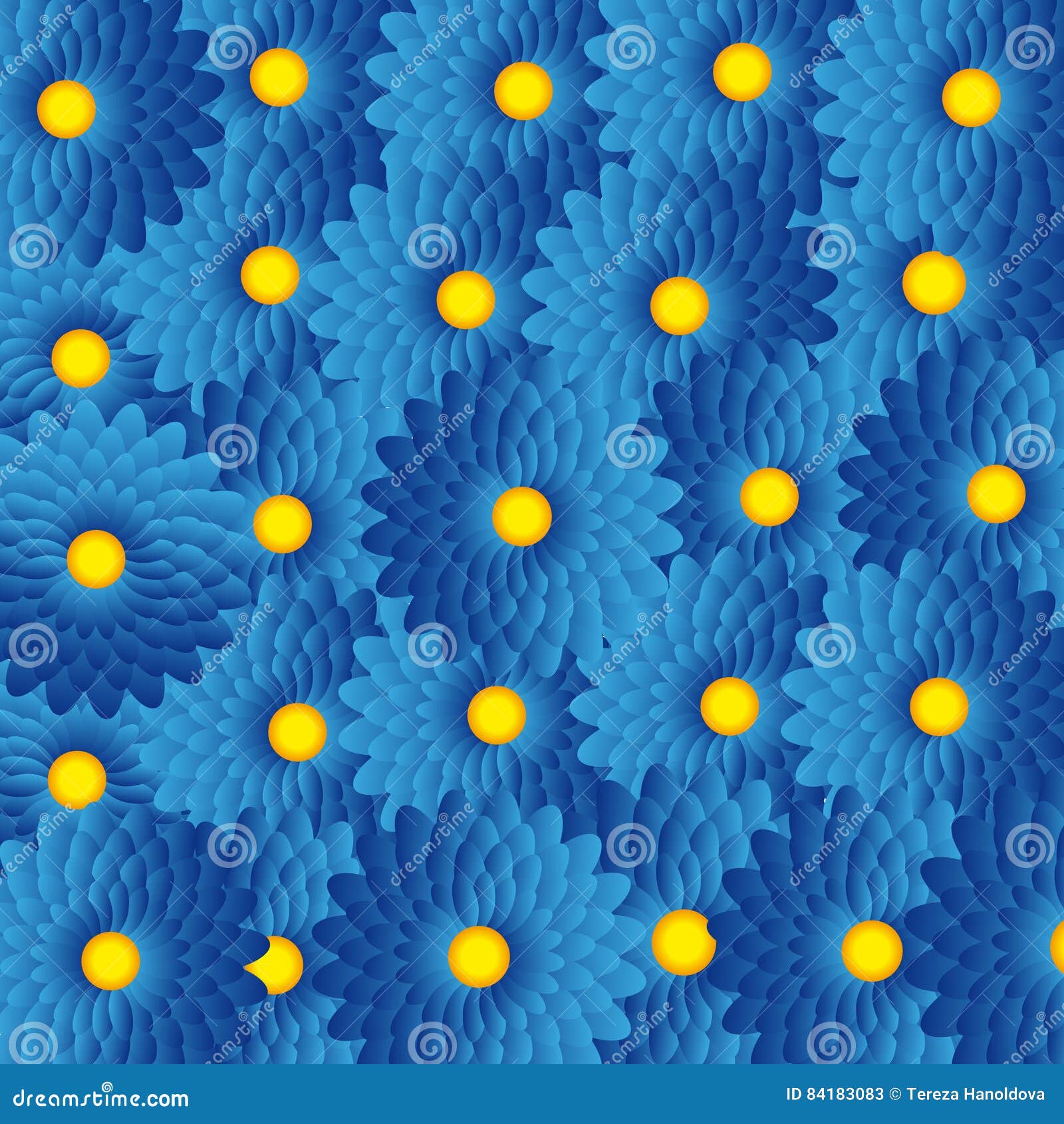 Blue Flowers- Abstract Background Stock Vector - Illustration of ...