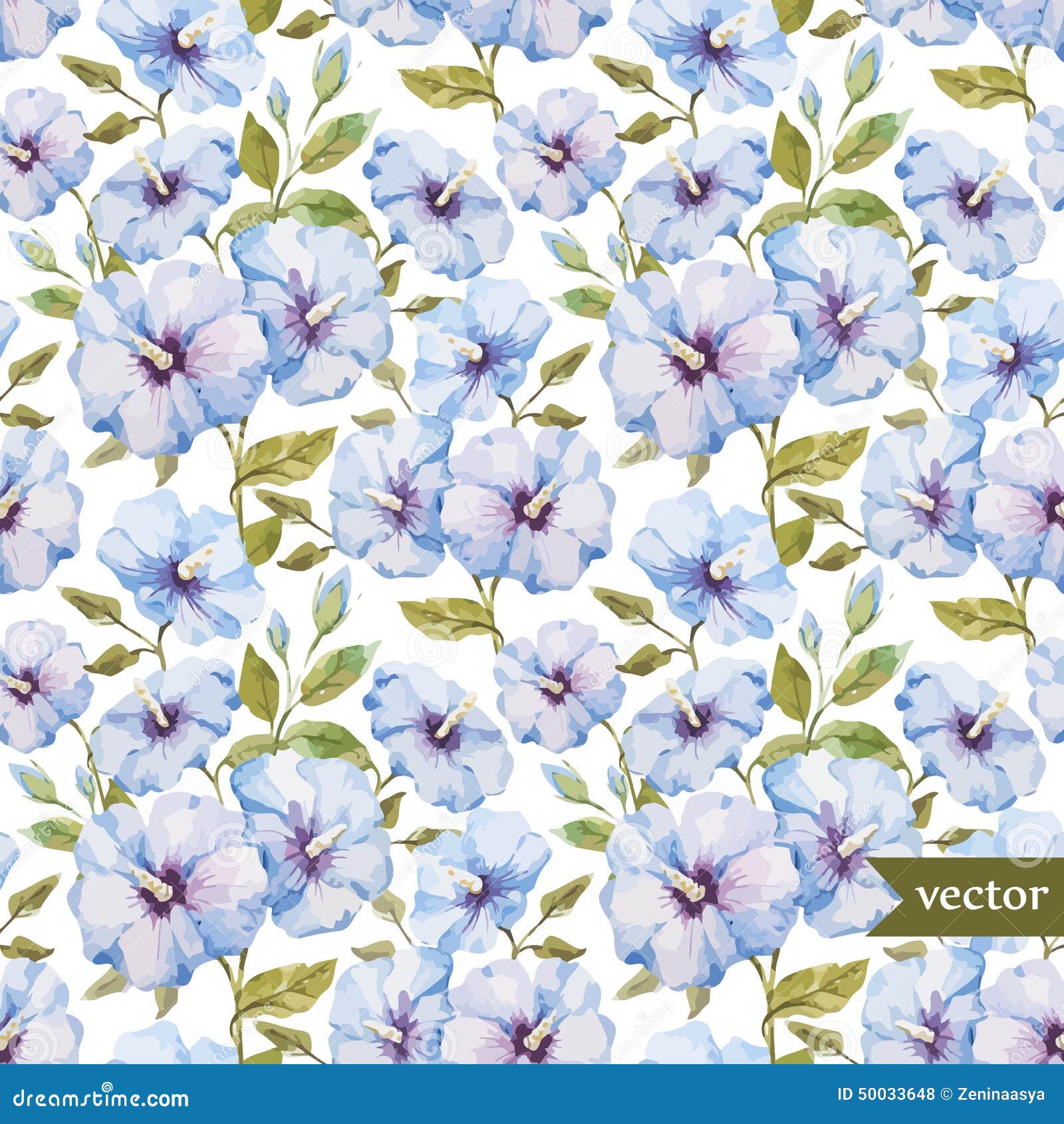 Blue flowers pattern stock illustration. Illustration of blue - 50033648