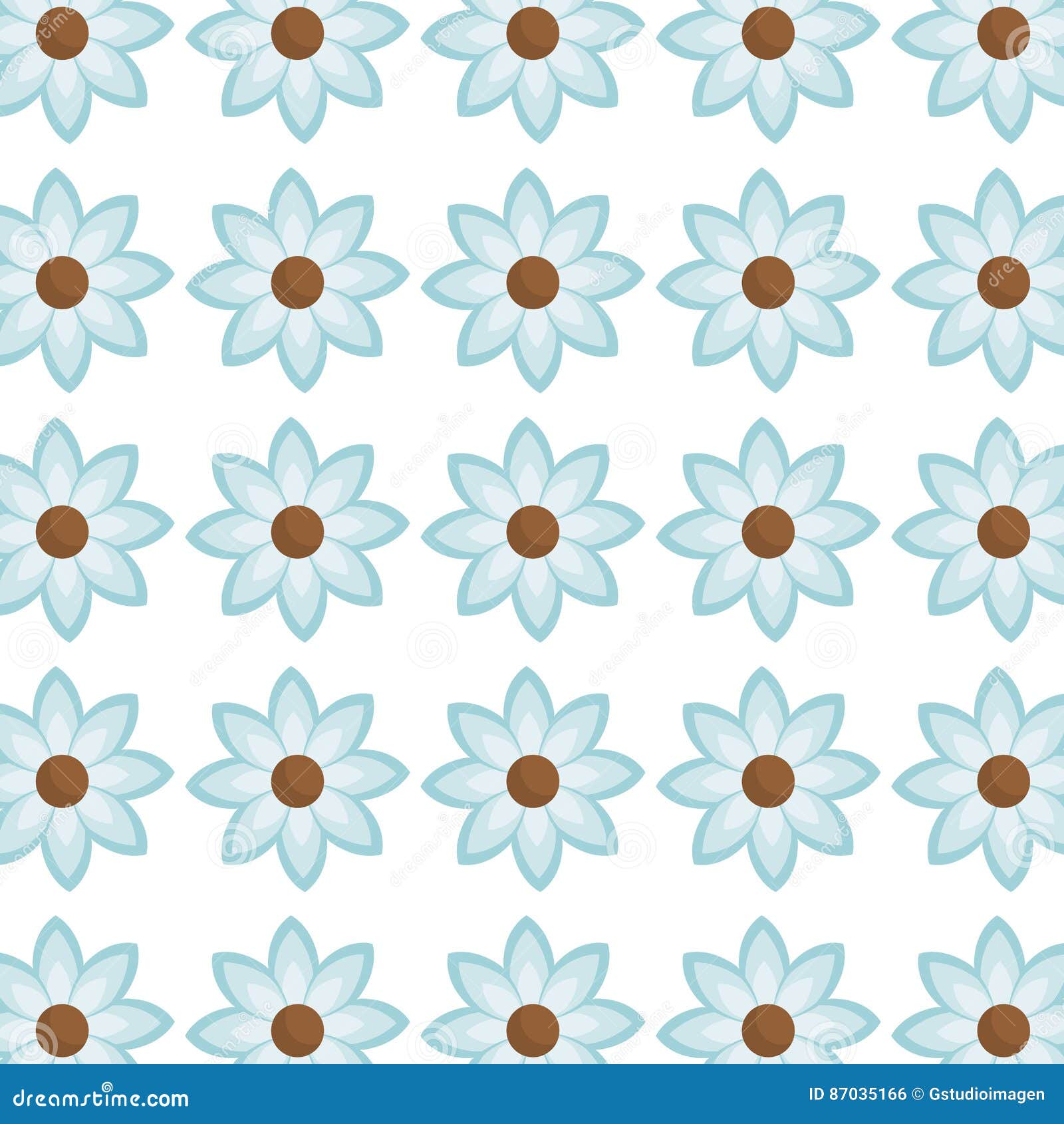 Blue Flowers Pattern Floral Design Stock Vector - Illustration of ...