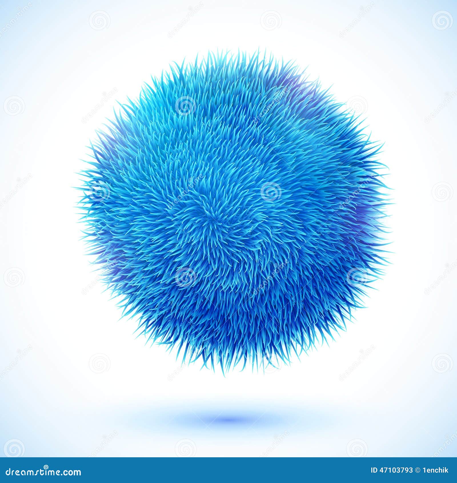Blue fluffy vector ball stock vector. Illustration of funny - 47103793