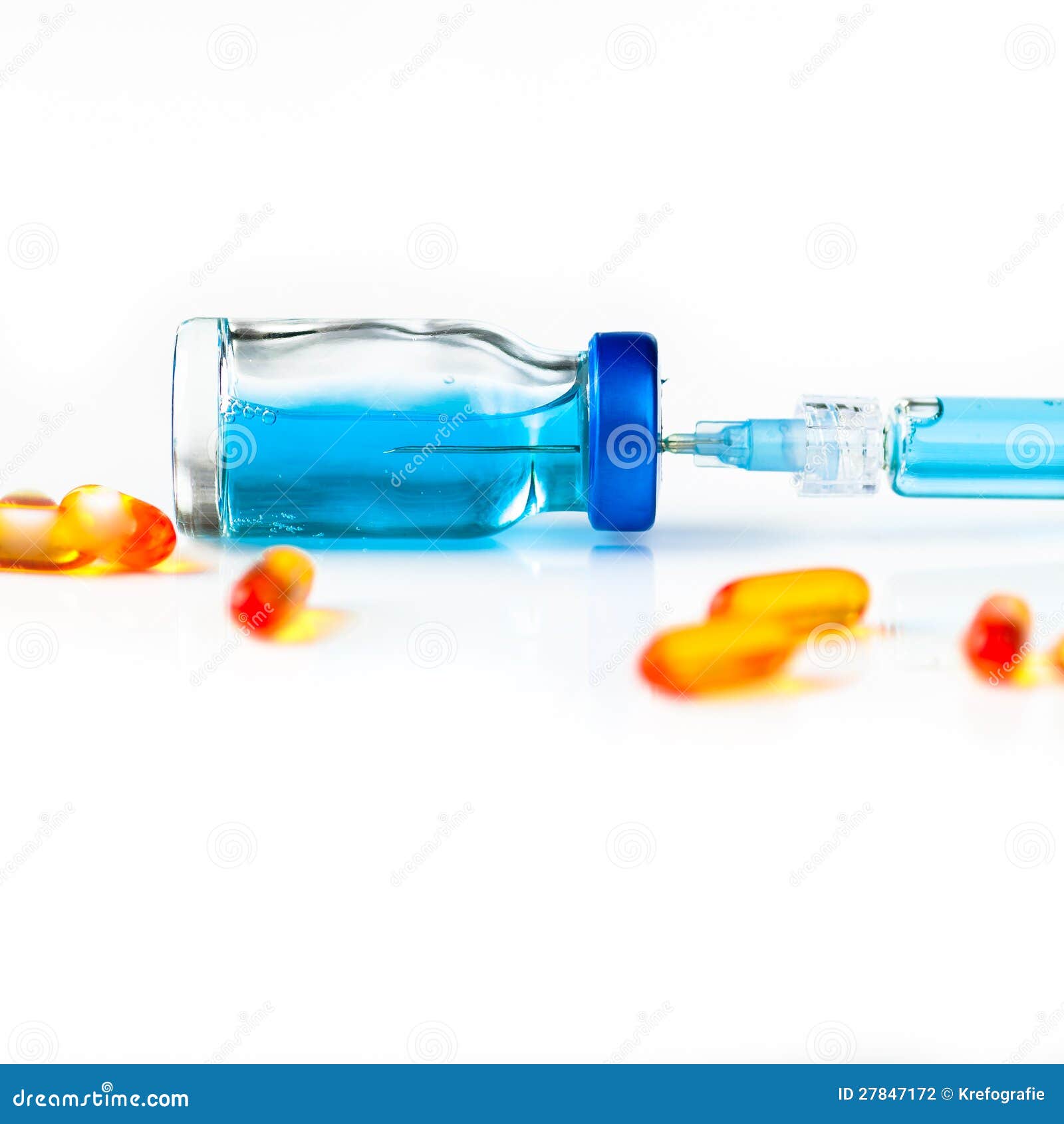 Blue Fluid Inside the Injection and Medication Stock Photo - Image of ...