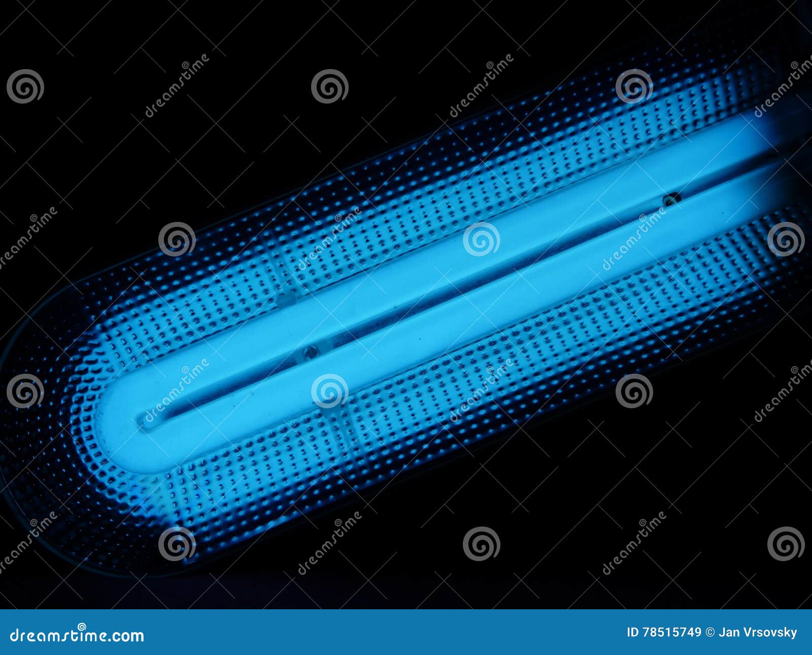 Blue fluorescent lamp stock image. Image of tube, energy - 78515749