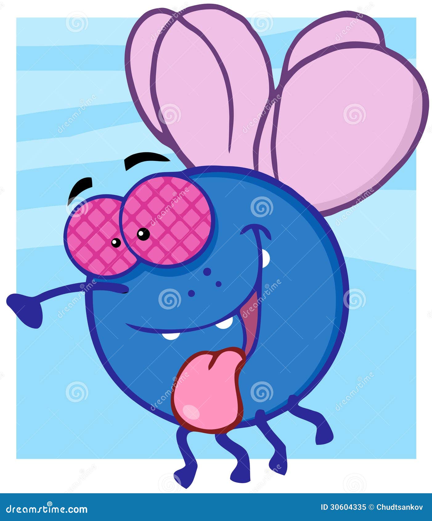Blue Fly Cartoon Character stock vector. Illustration of housefly ...