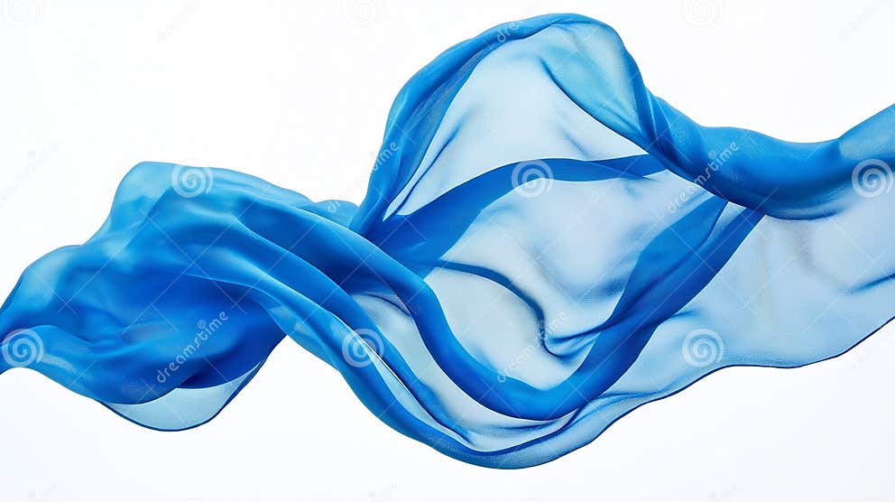 Blue Flying Fabric, 3d Wave Clothe Stock Illustration - Illustration of ...