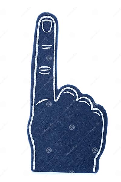 Blue Foam Finger with First Finger Pointing Up Stock Image - Image of ...