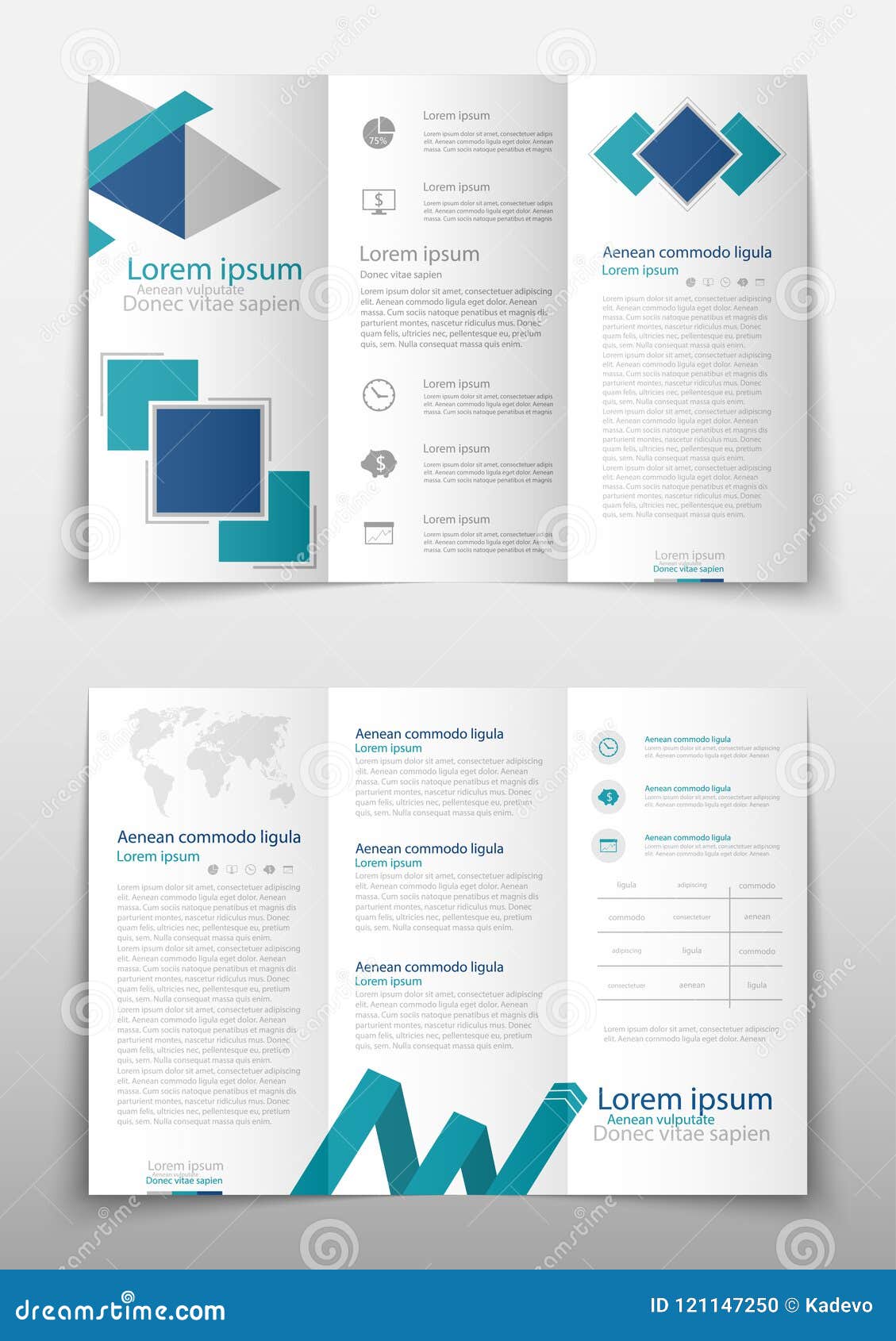 Leaflet Cover Presentation Abstract Geometric Background, Layout in A4 ...