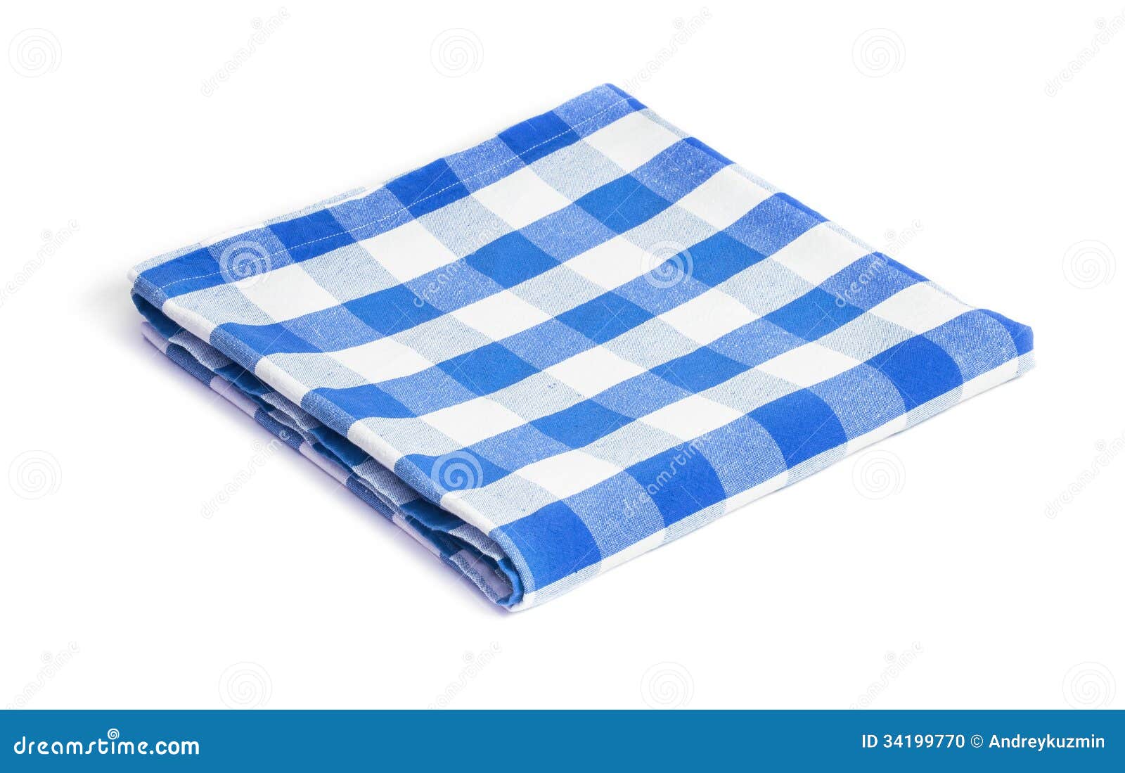 Blue Folded Tablecloth Isolated Stock Photo - Image of surface, cloth ...