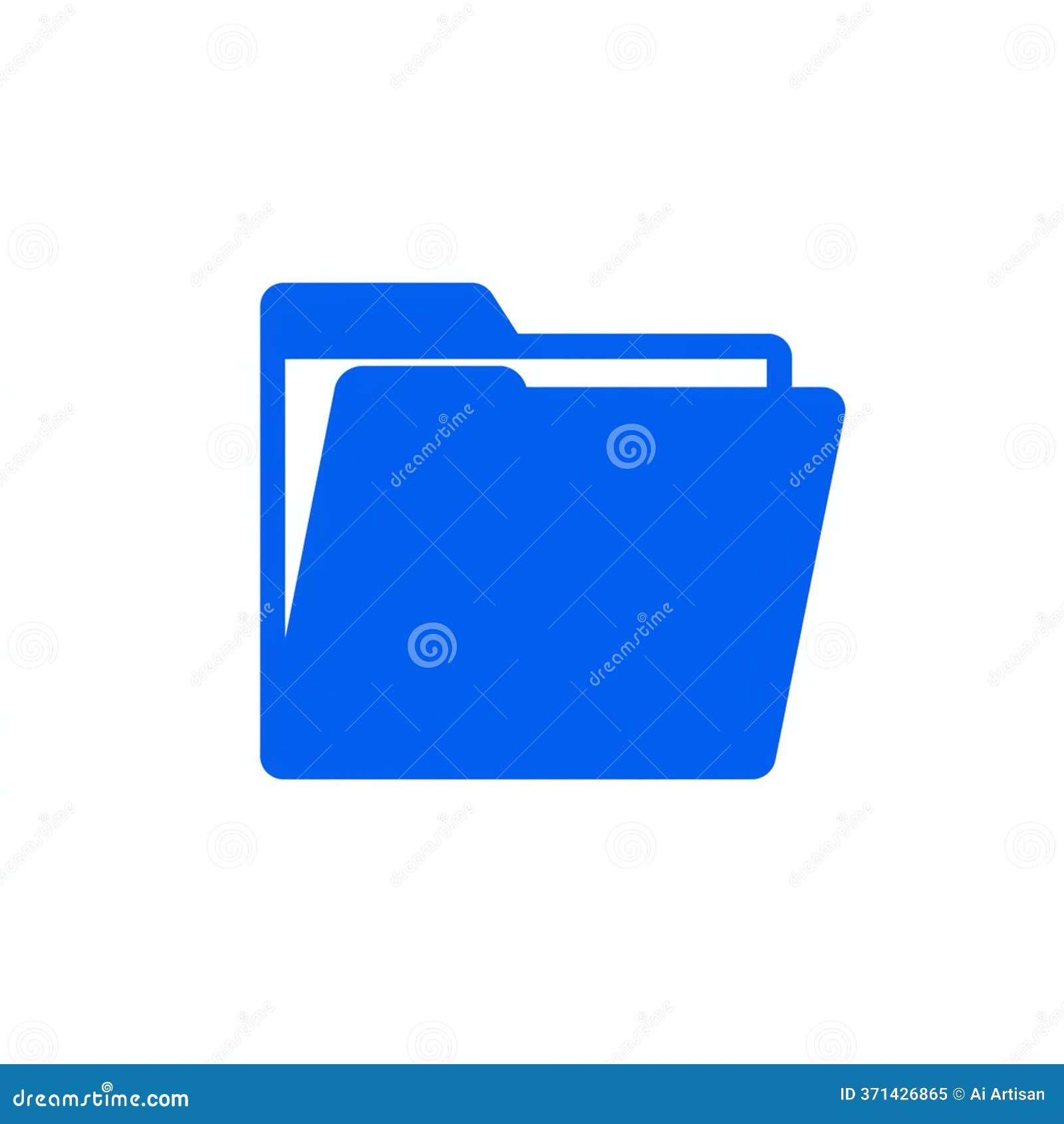 Blue Folder Icon On A White Background, Depicting A Simple, Stylized ...