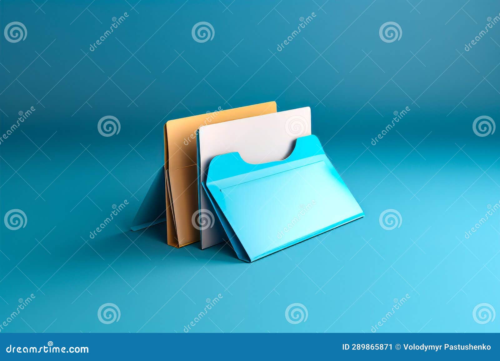 Blue Folder with Folder Inside of it on Blue Background. Generative AI ...