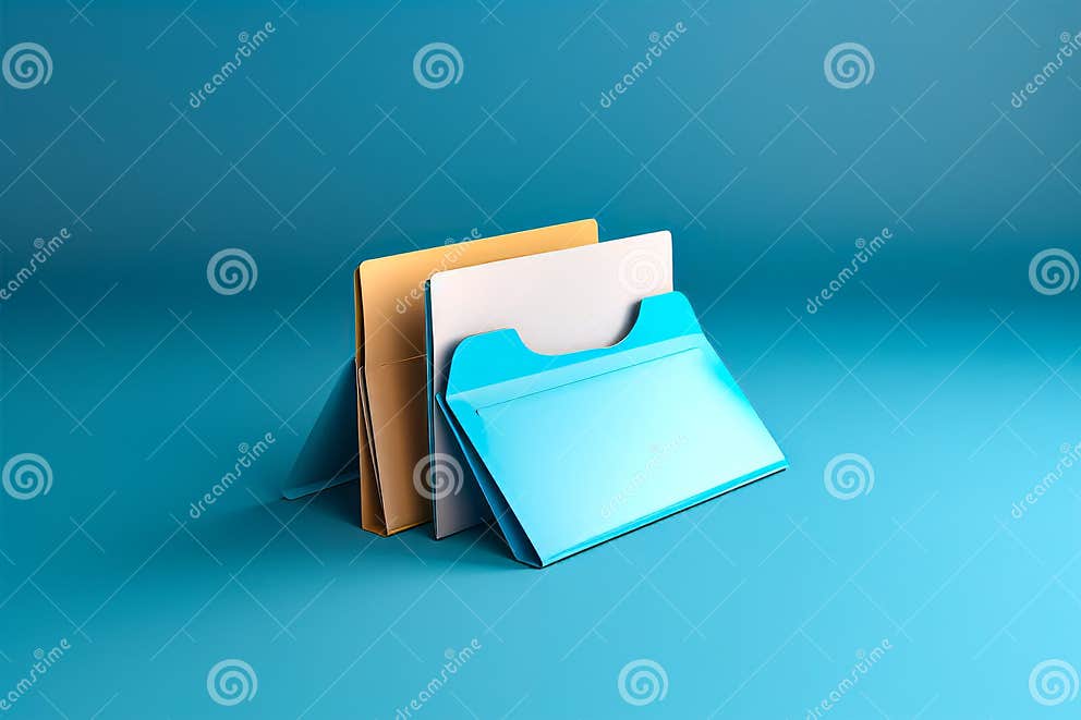 Blue Folder with Folder Inside of it on Blue Background. Generative AI ...