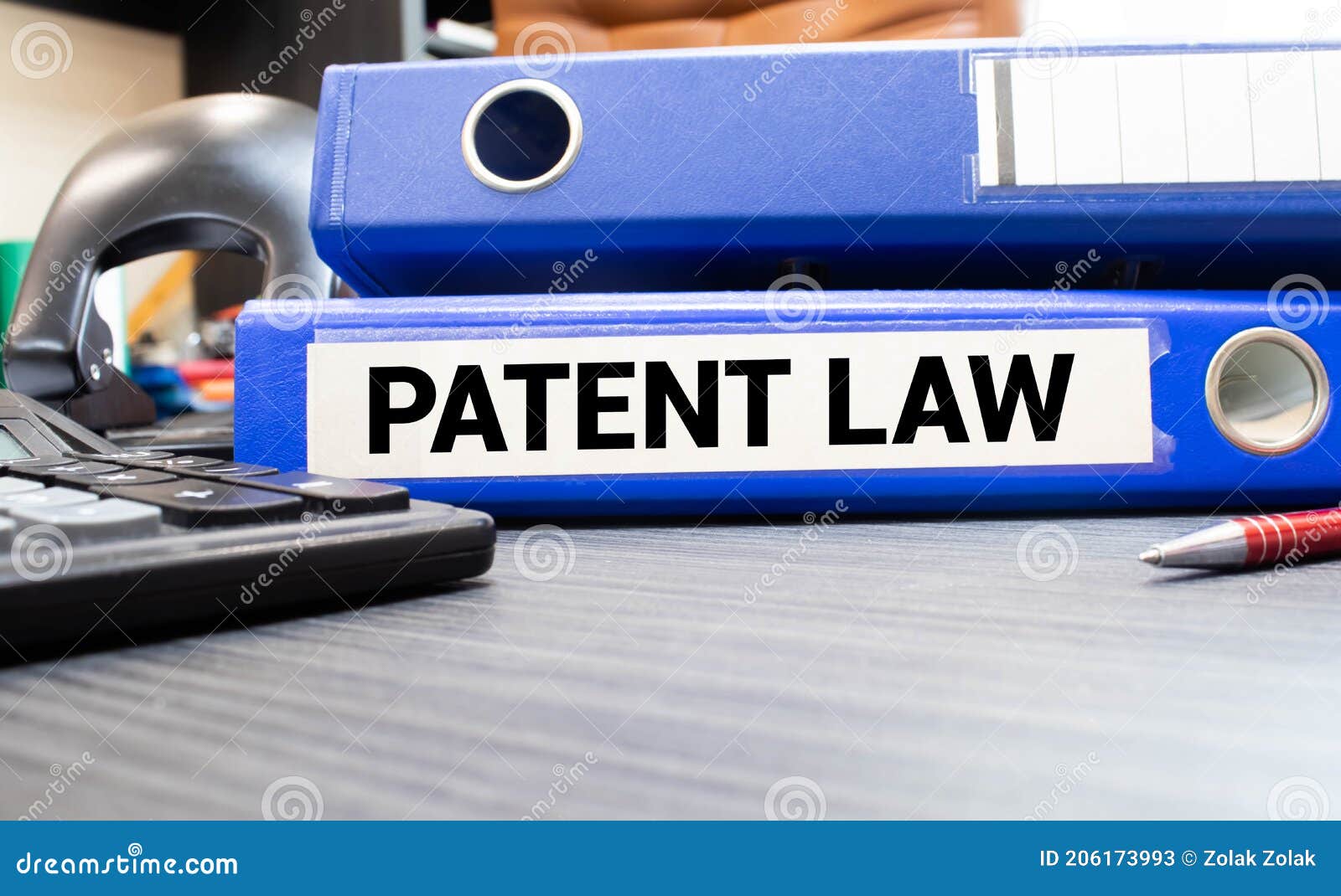 Blue Folder with the Label Patent Law Stock Image - Image of patent ...