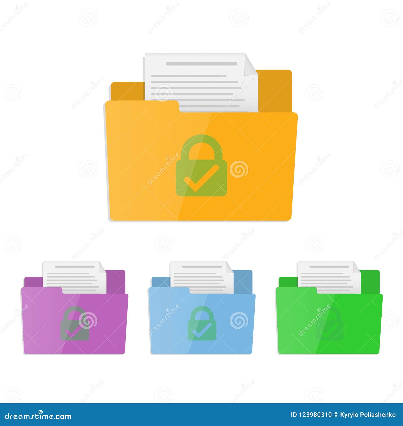 Folder Lock Icon In Isometry. Image For Website, App, Logo, UI Design ...