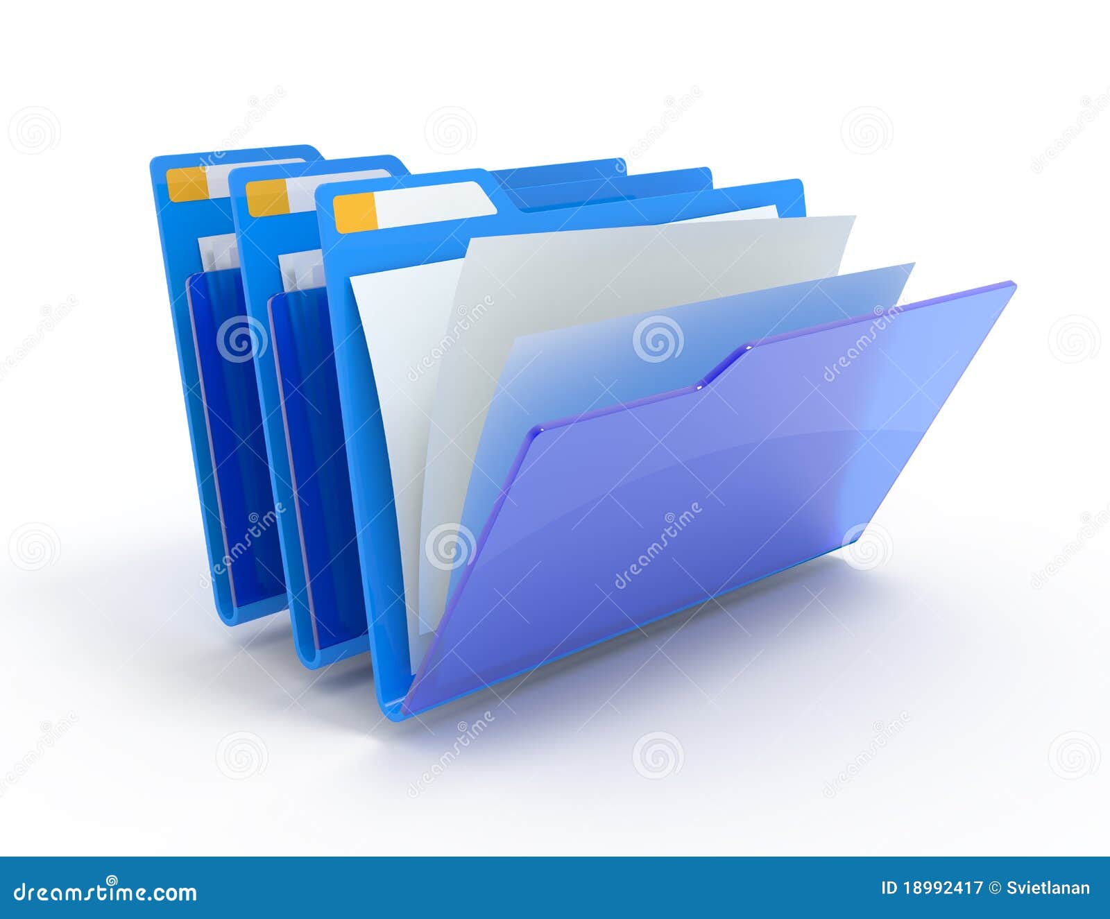 Blue folders. stock illustration. Illustration of portfolio - 18992417