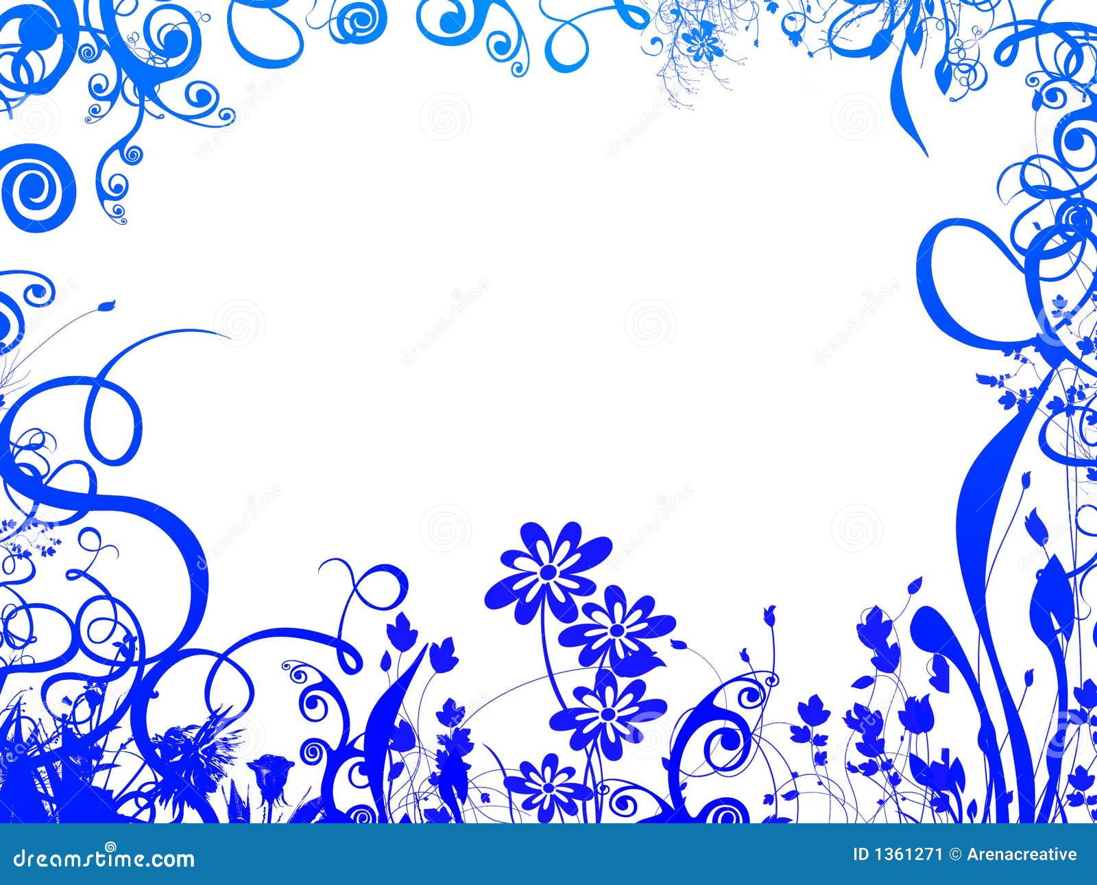 Blue foliage frame stock illustration. Illustration of scrapbooking ...