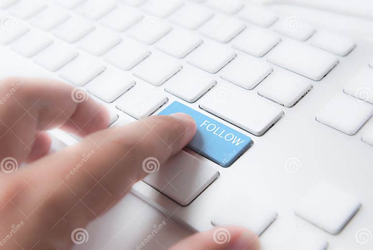Blue follow button stock image. Image of network, concept - 45082259