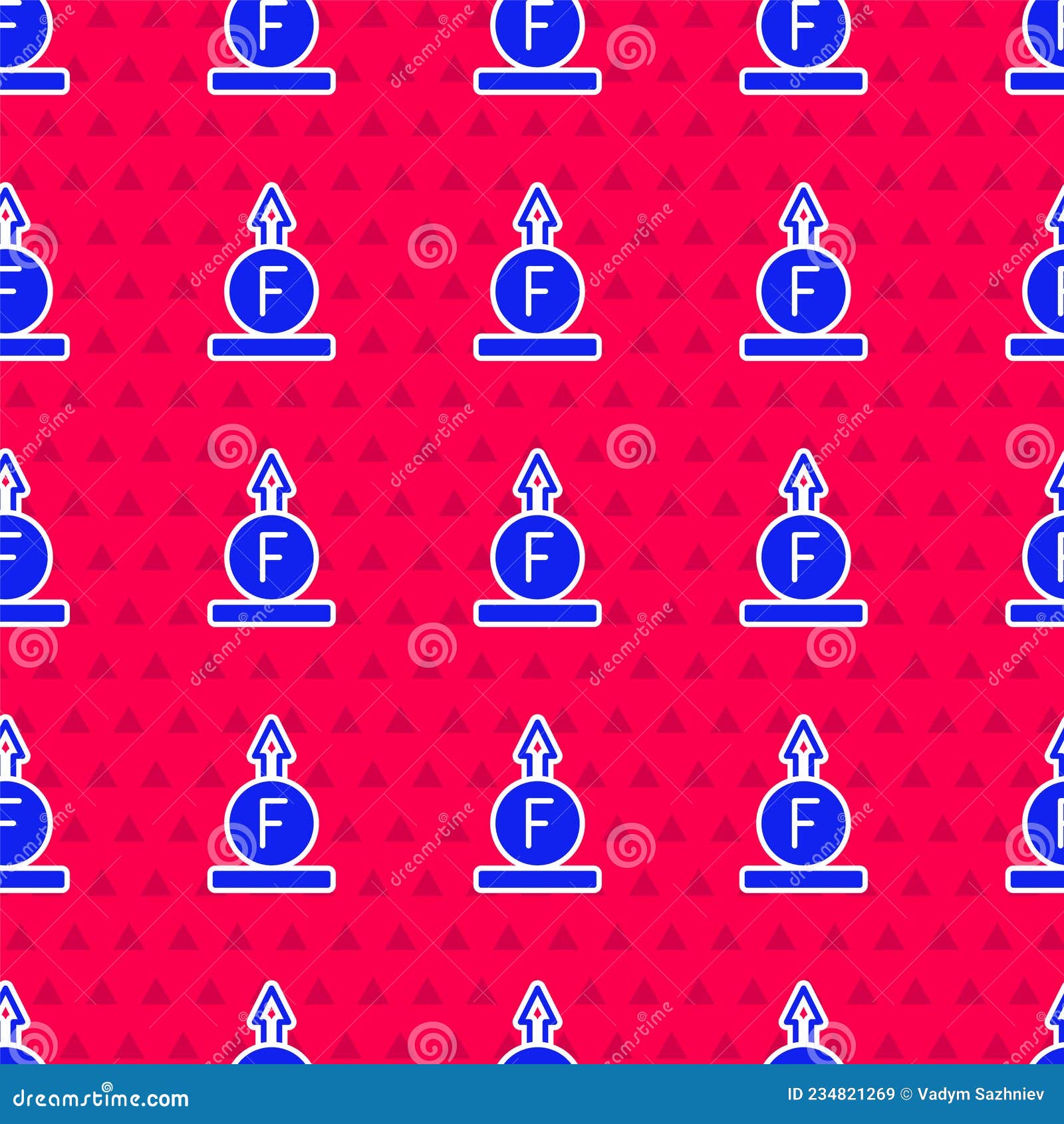 Blue Force of Physic Formula Calculation Icon Isolated Seamless Pattern ...