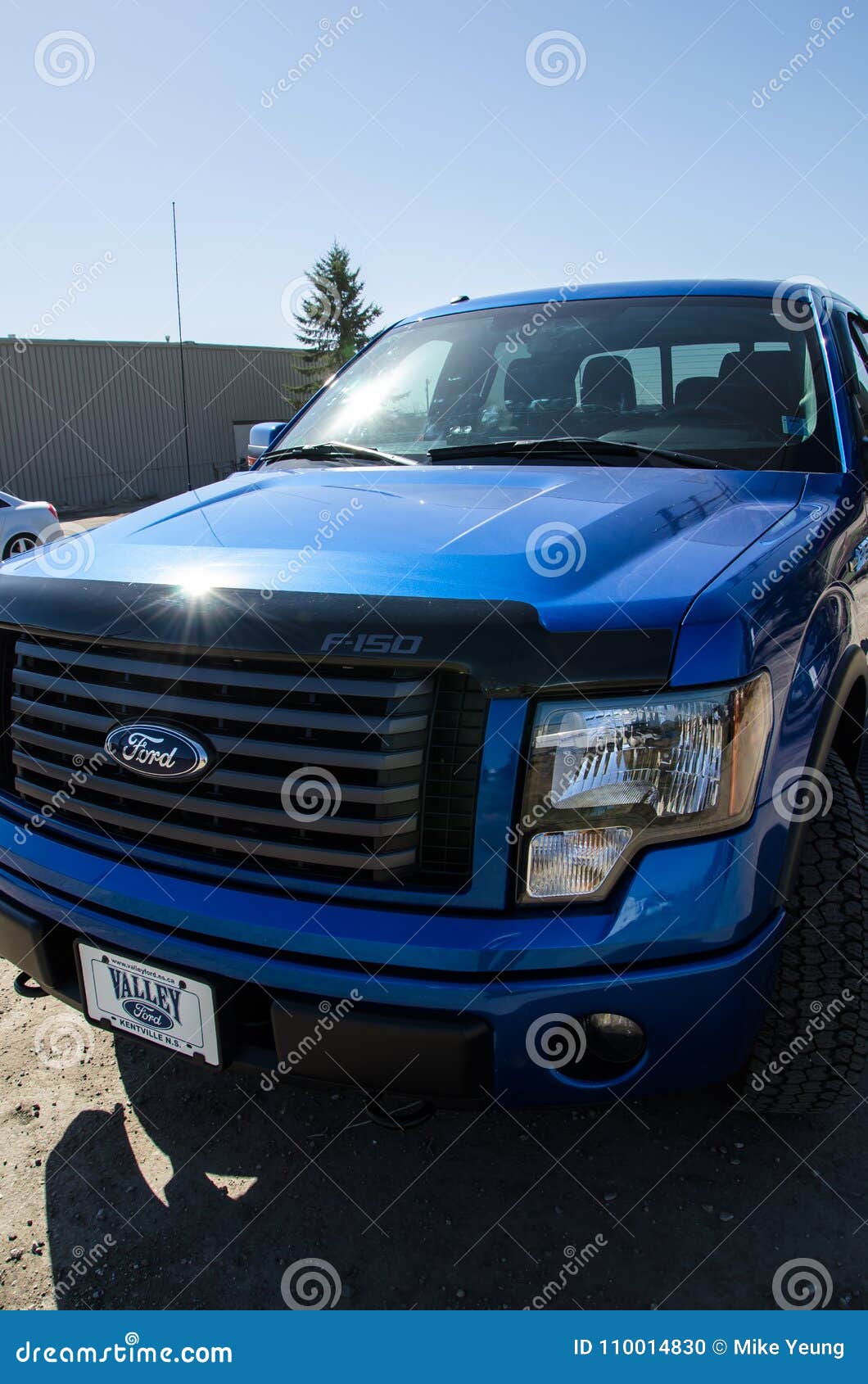 Blue Ford F150 Front View Two Editorial Image - Image of close, speed ...
