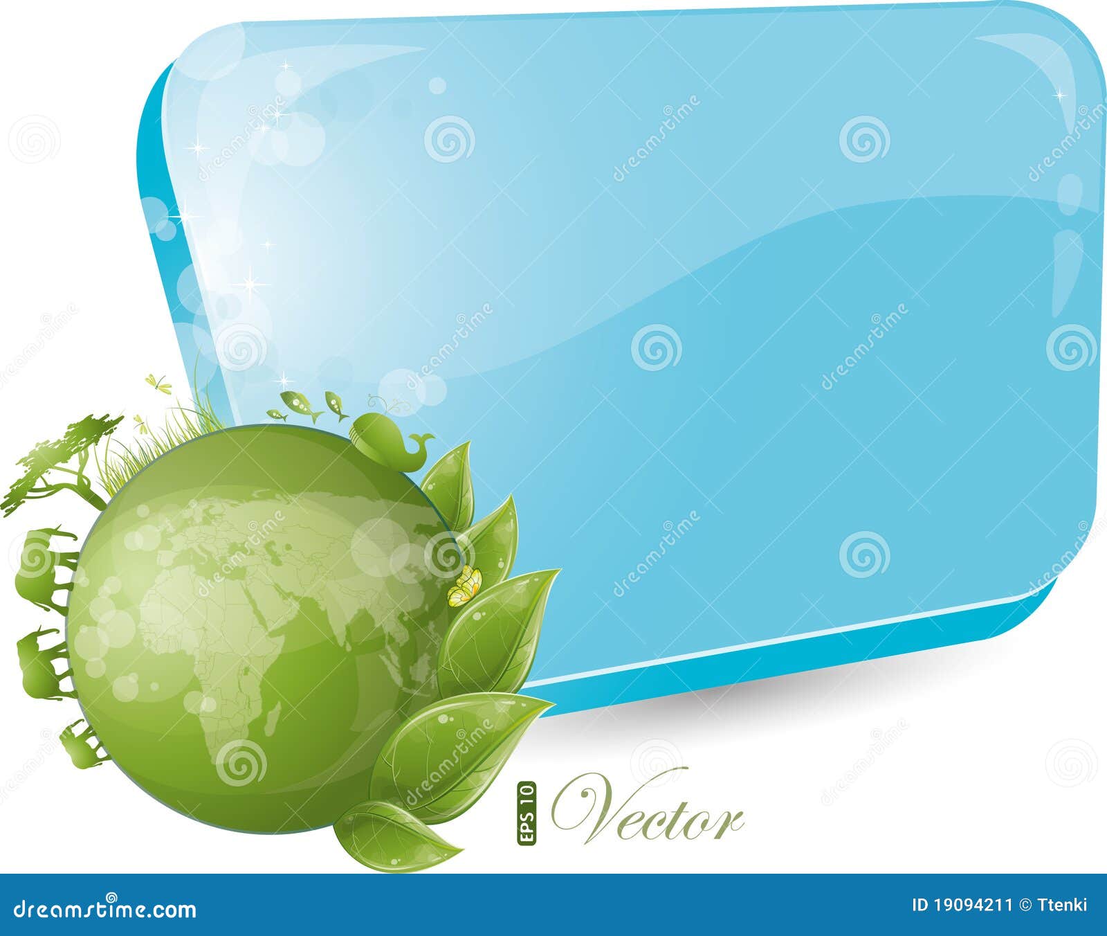 Blue Form with Round Nature Design Stock Vector - Illustration of ...