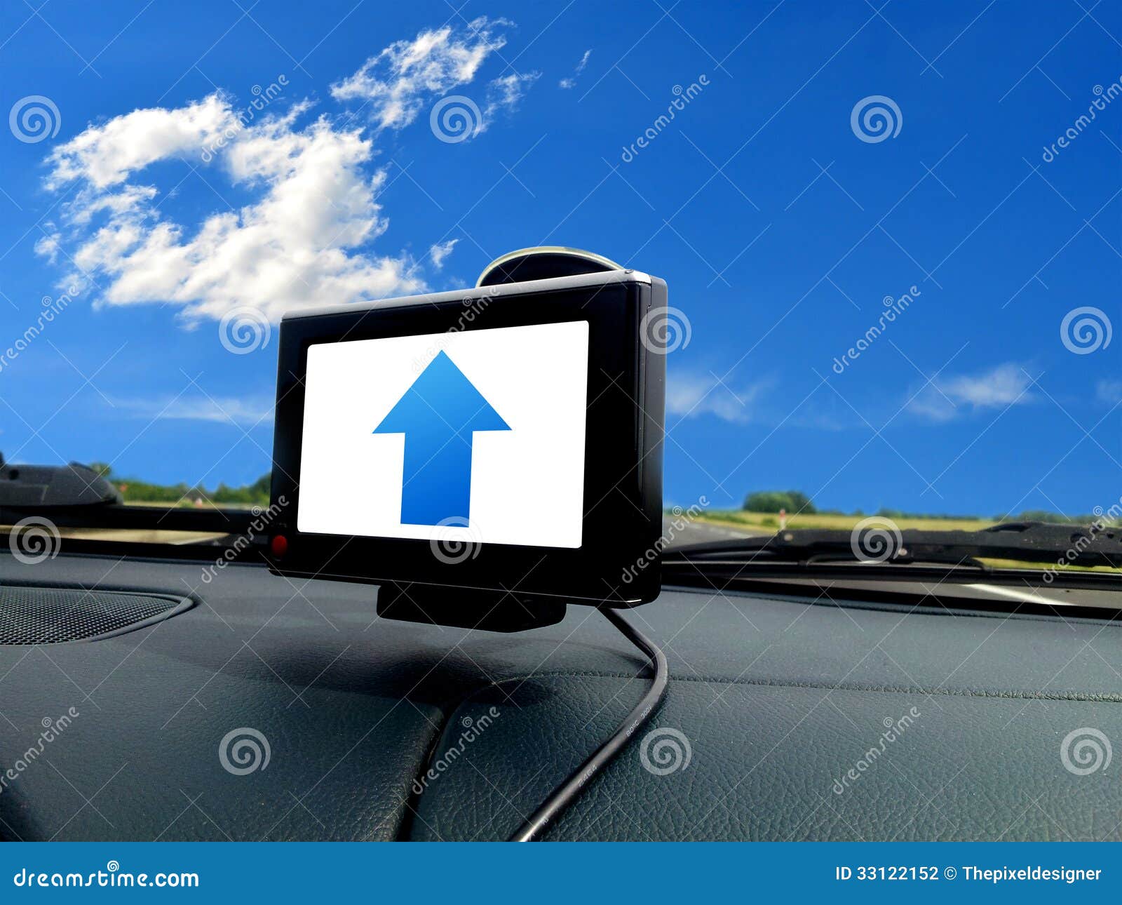 Blue Forward Arrow on Gps System Stock Photo - Image of electronic ...