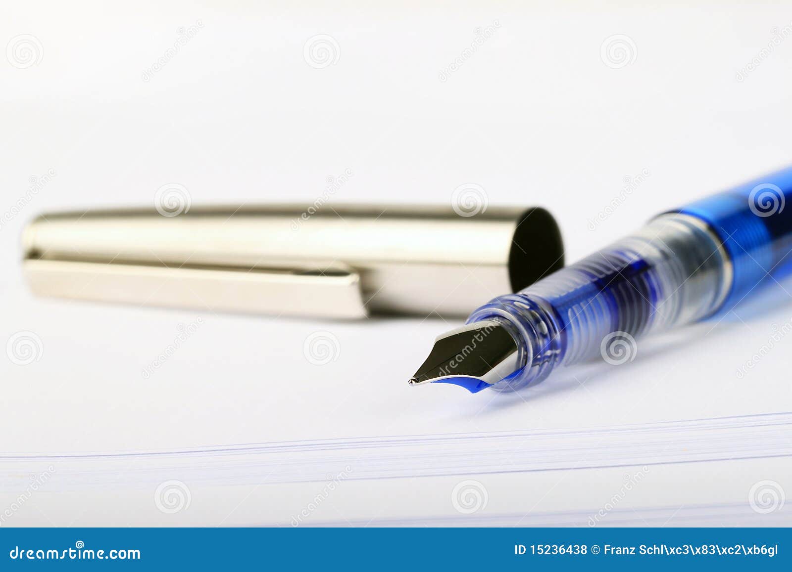 Blue fountain pen stock photo. Image of blue, writing - 15236438