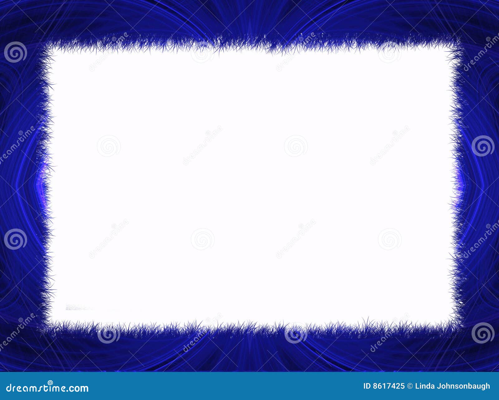 Blue Fractal Border with White Copy Space Stock Illustration ...