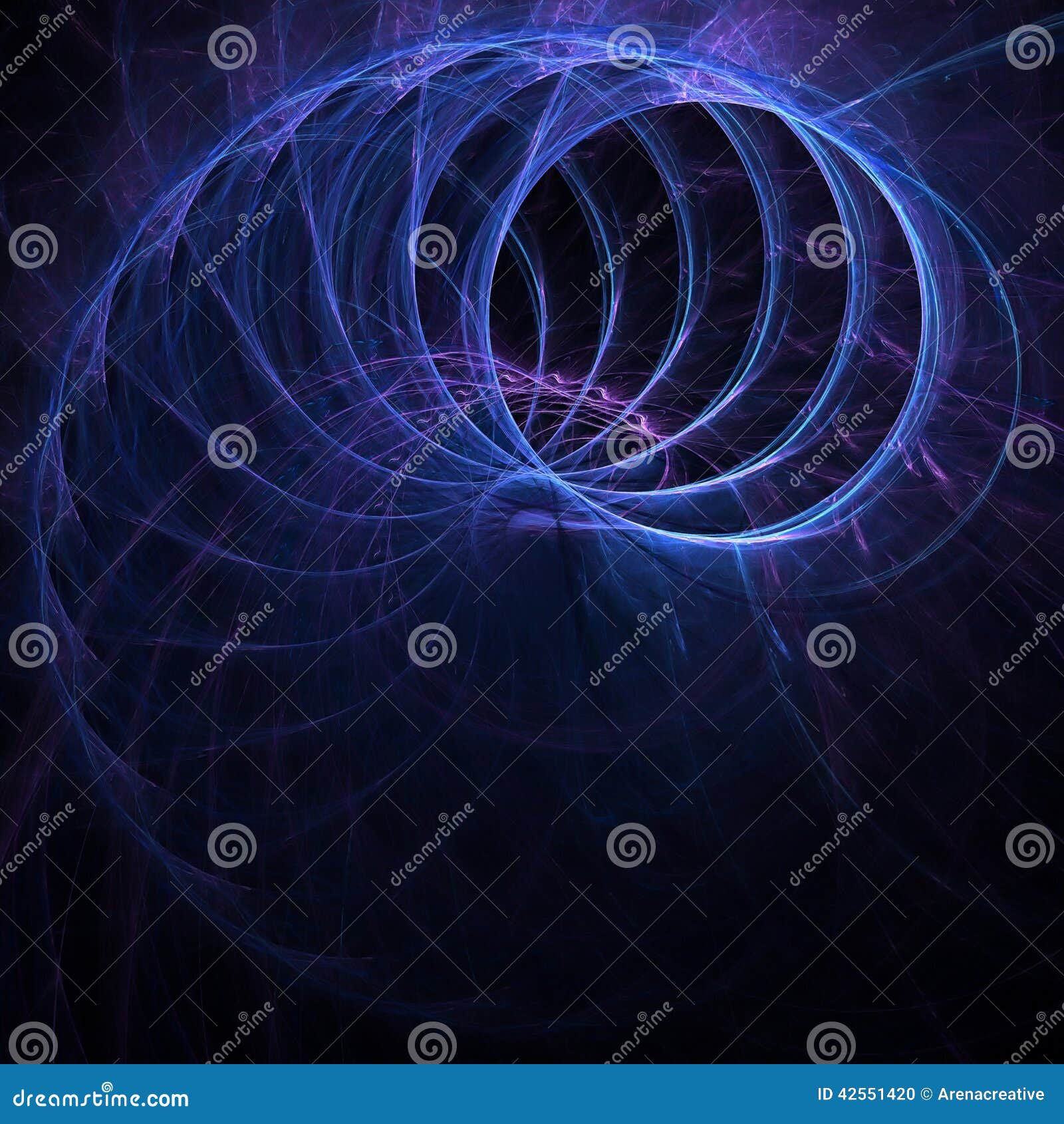 Blue Fractal Circular Abstract Stock Illustration - Illustration of ...