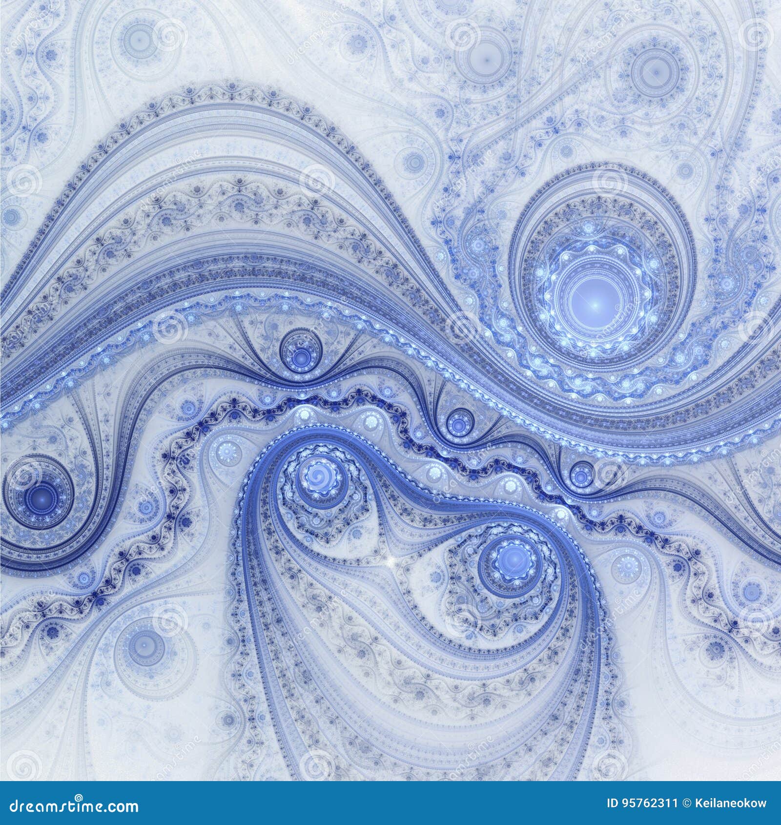 Blue Fractal Clockwork Pattern Stock Illustration - Illustration of ...