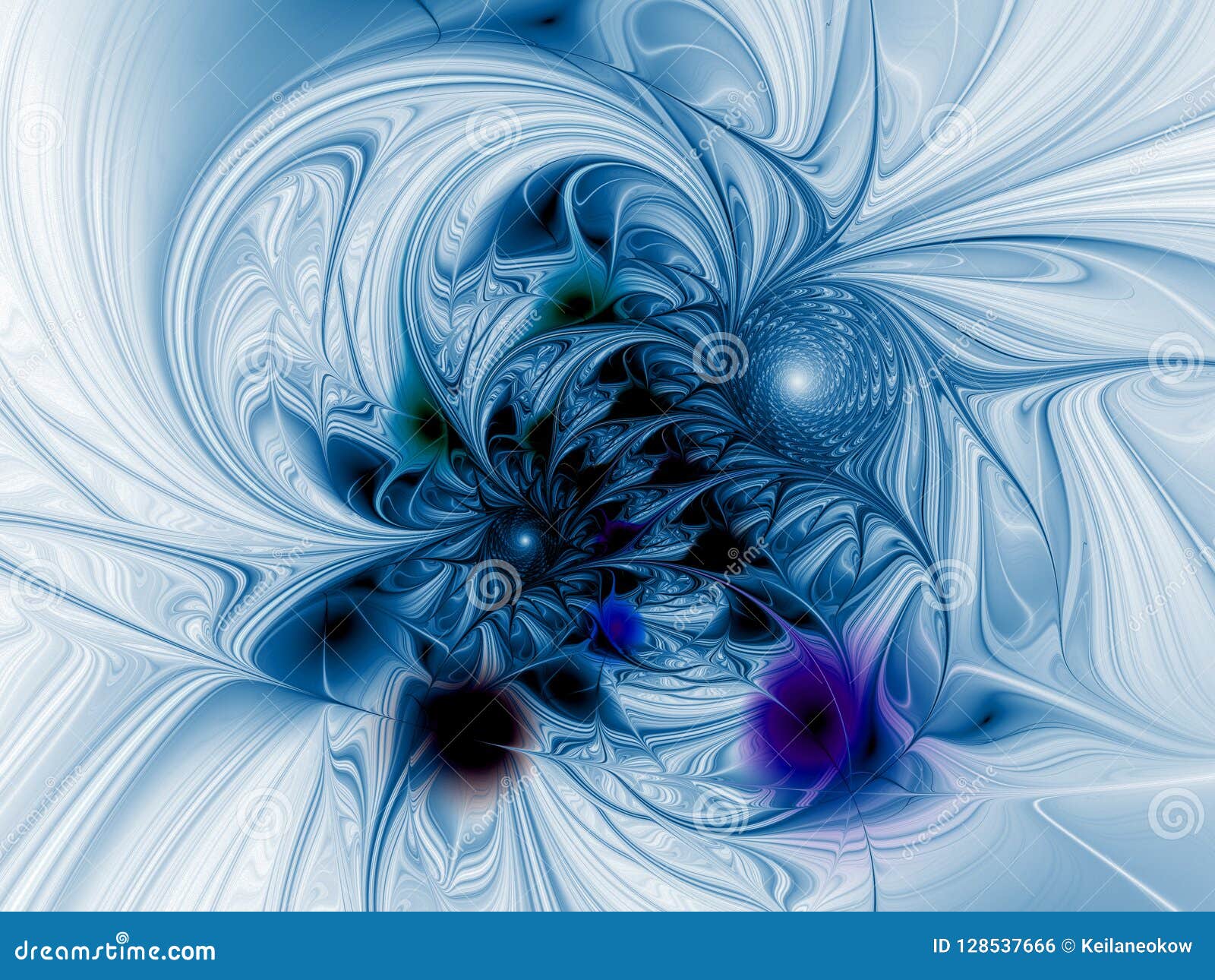 Blue Fractal Dynamic Swirls Stock Illustration - Illustration of curl ...